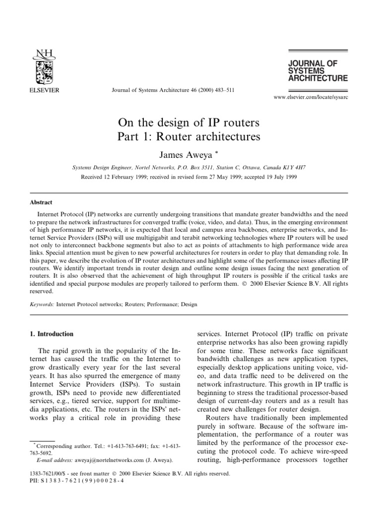 IP-Router Design - Part 1 | PDF | Router (Computing) | Routing