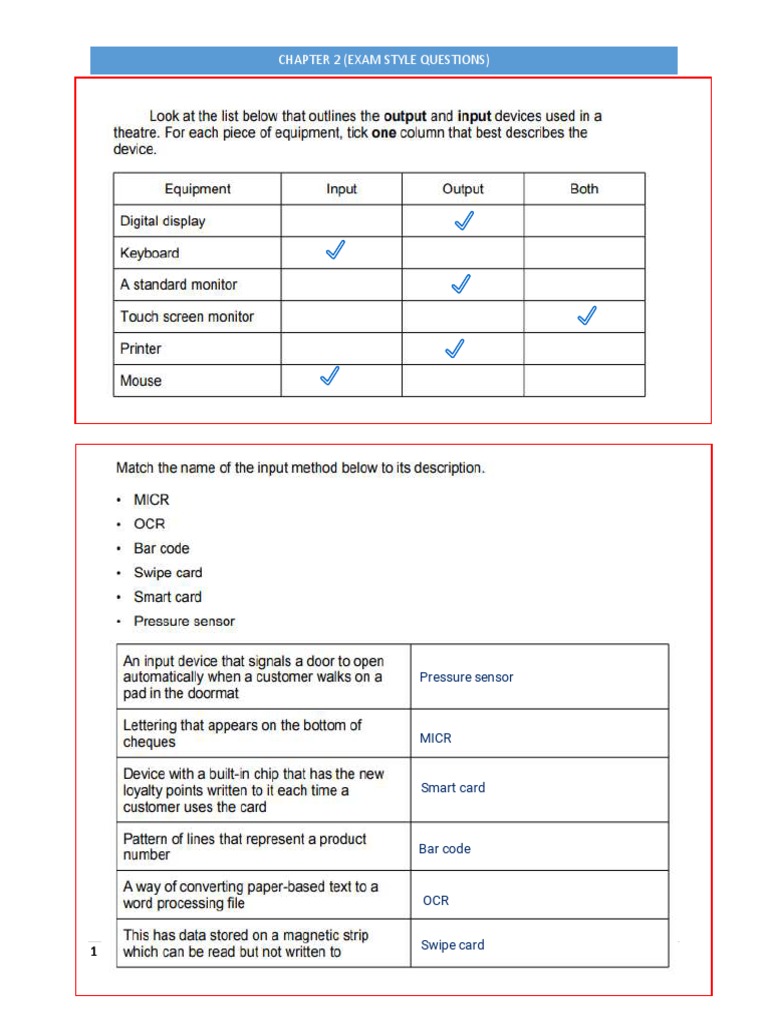 Answer Key - Exam Style Questions | PDF | Printer (Computing ...