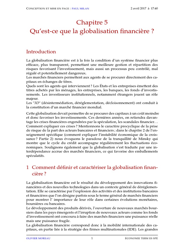 Comprendre la globalisation financière | PDF | Banques | Produit dérivé ...