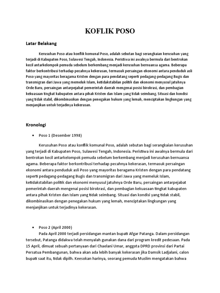 KOFLIK POSO Print | PDF