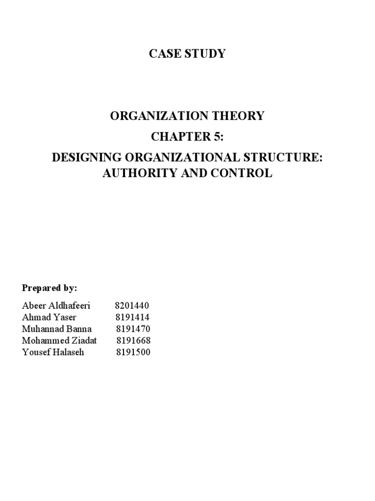 CH5 Case Study OT | PDF | Decentralization | Decision Making