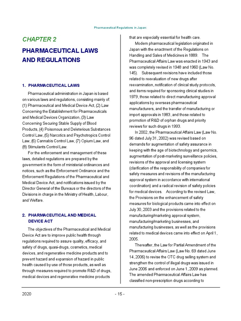 Pharmaceutical Laws and Regulations | PDF | Pharmacy | Medical Device