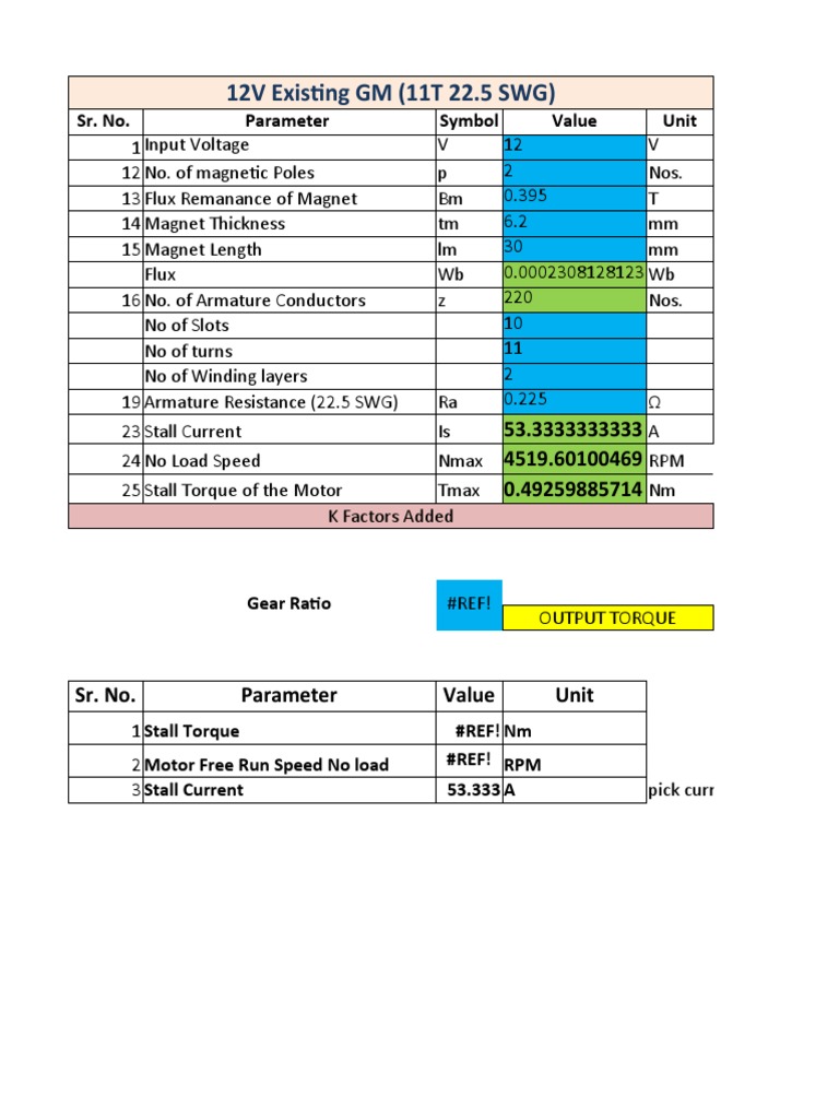 Gear Motor Calculation - 1 | PDF