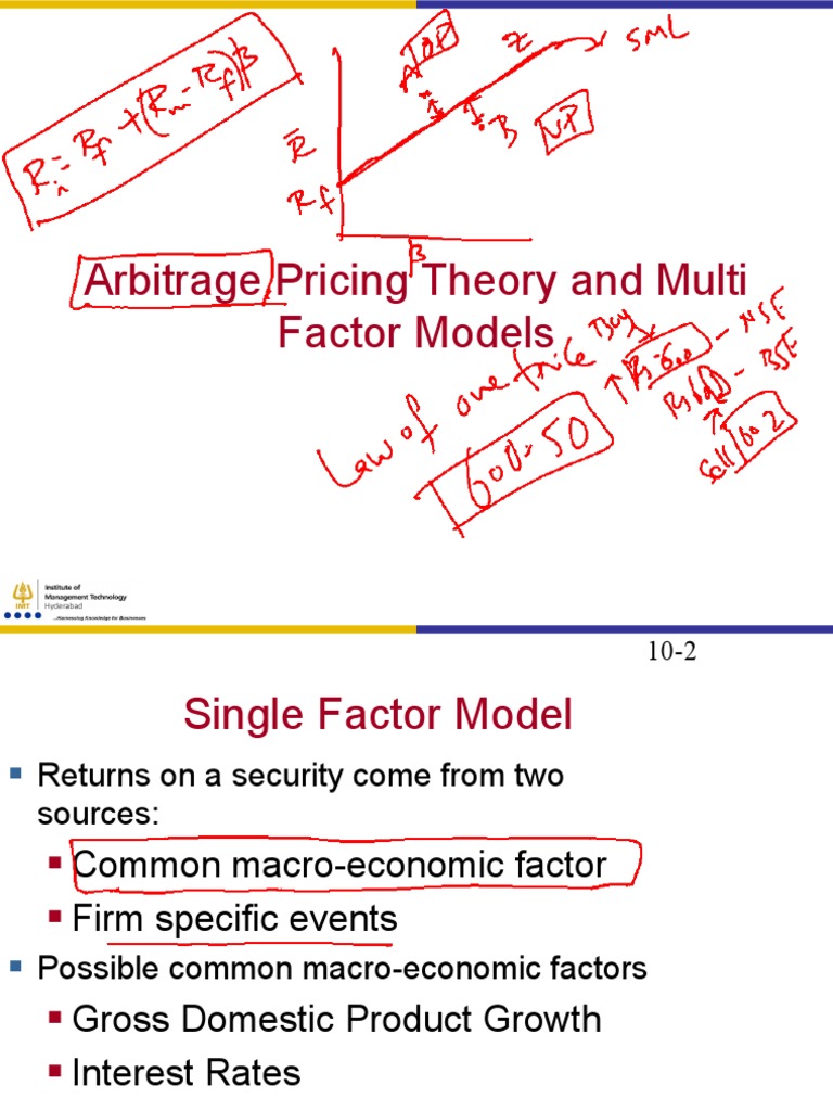 Arbitrage Pricing Theory and Multi Factor Models: Chapter 7 - 1 | PDF ...