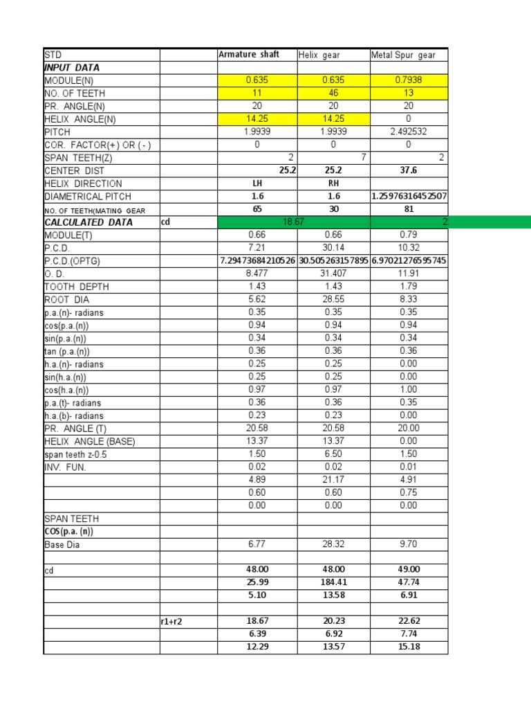 Motor Calculation | PDF | Gear | Mechanical Engineering