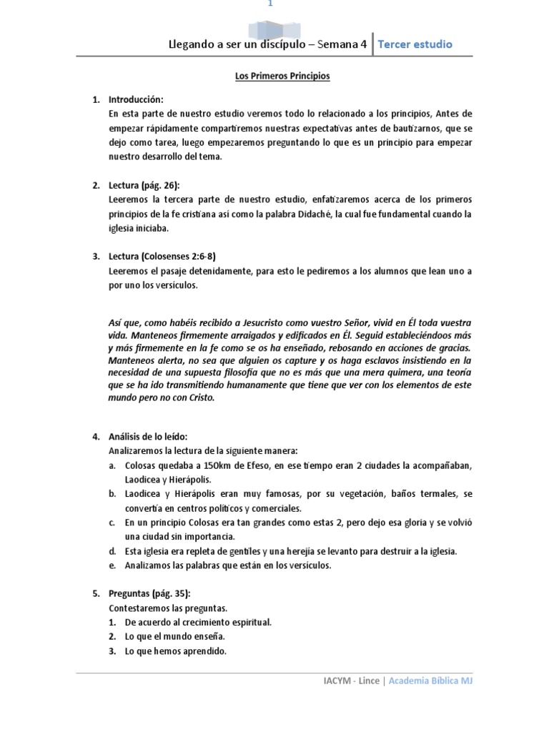 Llegando A Ser Un Discípulo - Los Primeros Principios | PDF | Filosofía