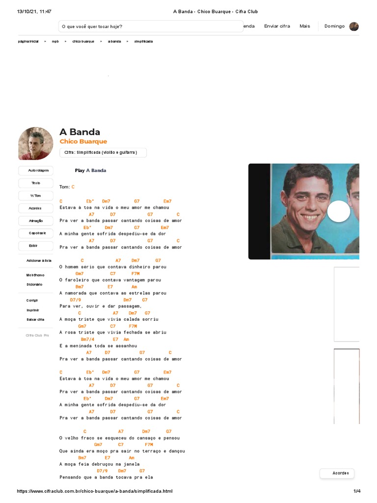 A Banda - Chico Buarque - Cifra Club | PDF | Artes Cênicas | Brasil
