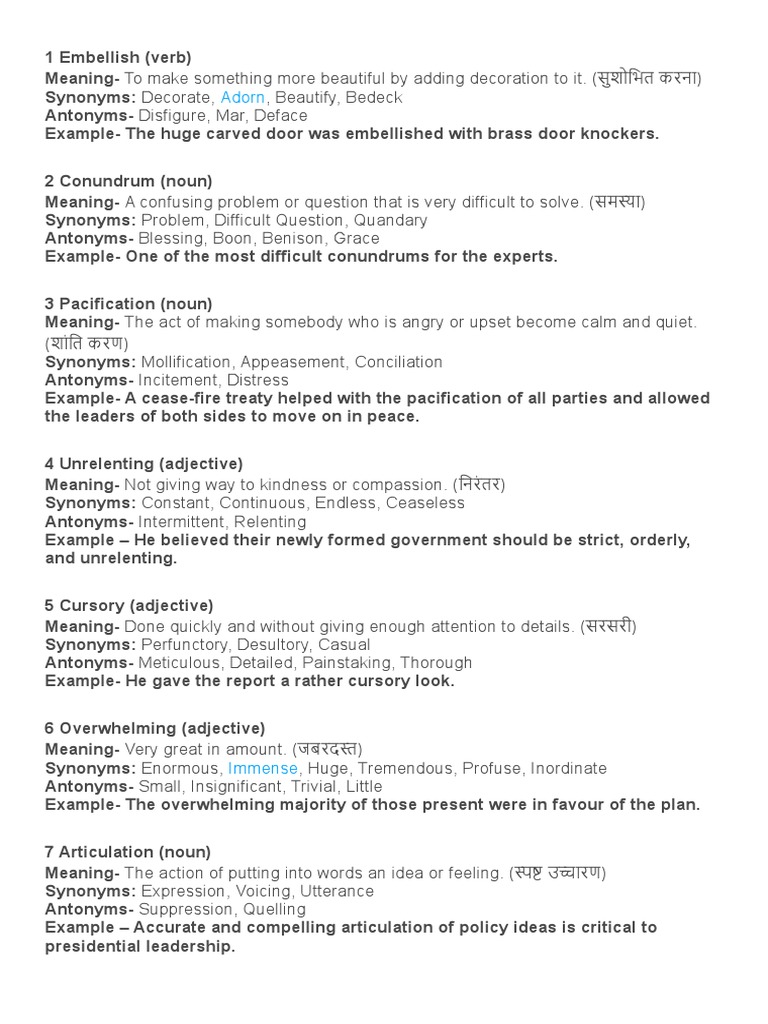 Vocabulary Definitions & Synonyms | PDF | Lexical Semantics | Semantic ...
