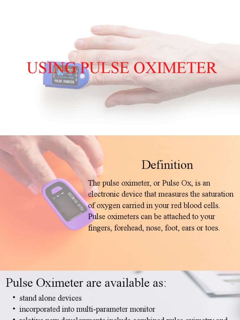 Using Pulse Oximeter | PDF | Clinical Medicine | Medical Specialties