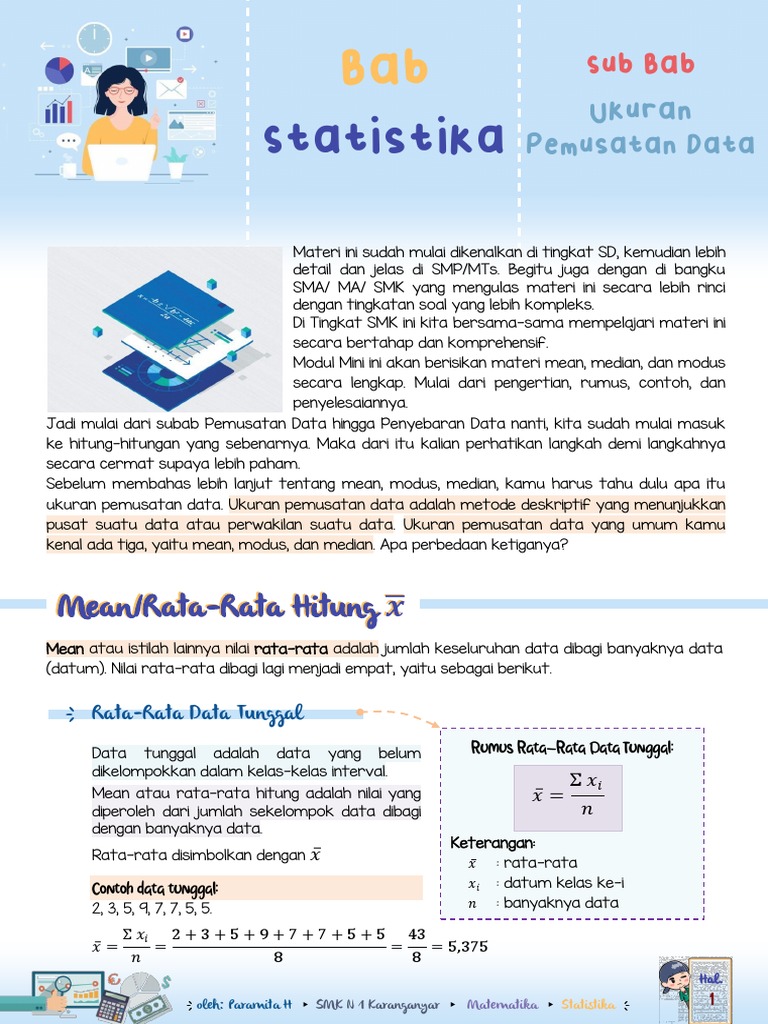 Materi Mean, Median, Modus Statistika | PDF