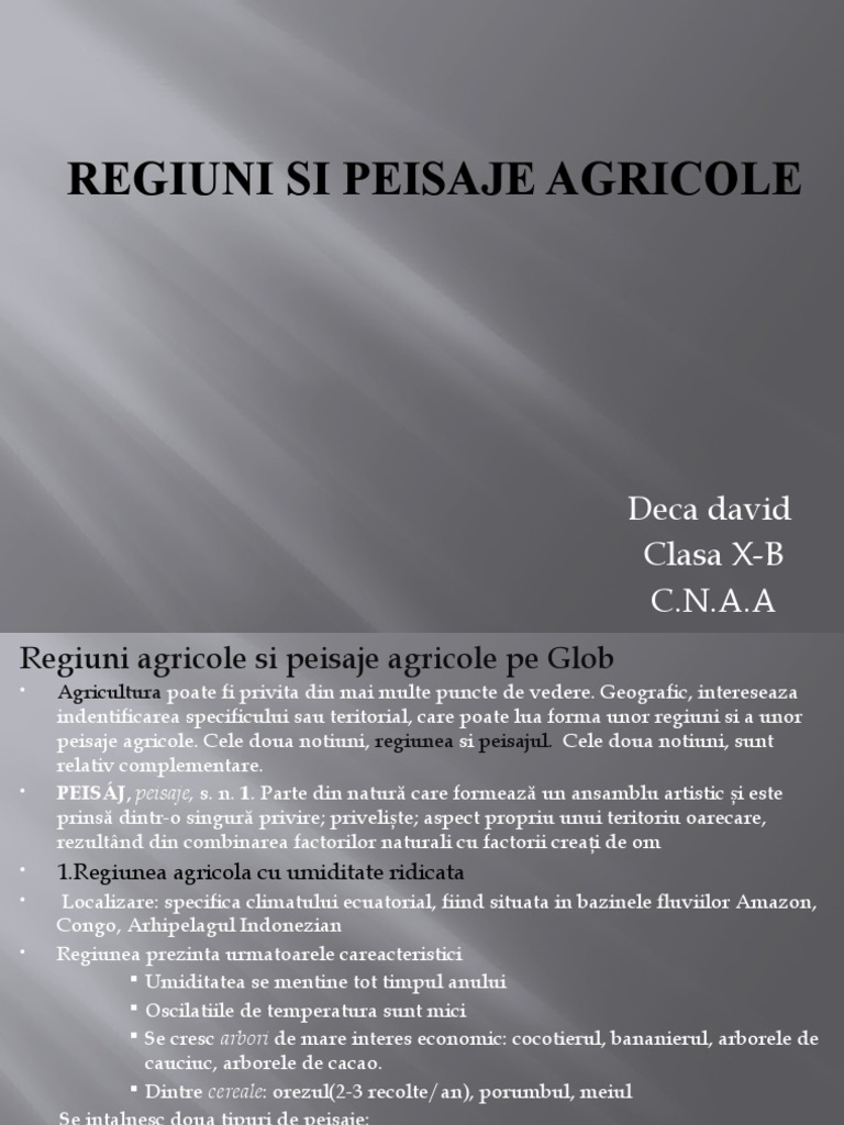 Regiuni Si Peisaje Agricole | PDF