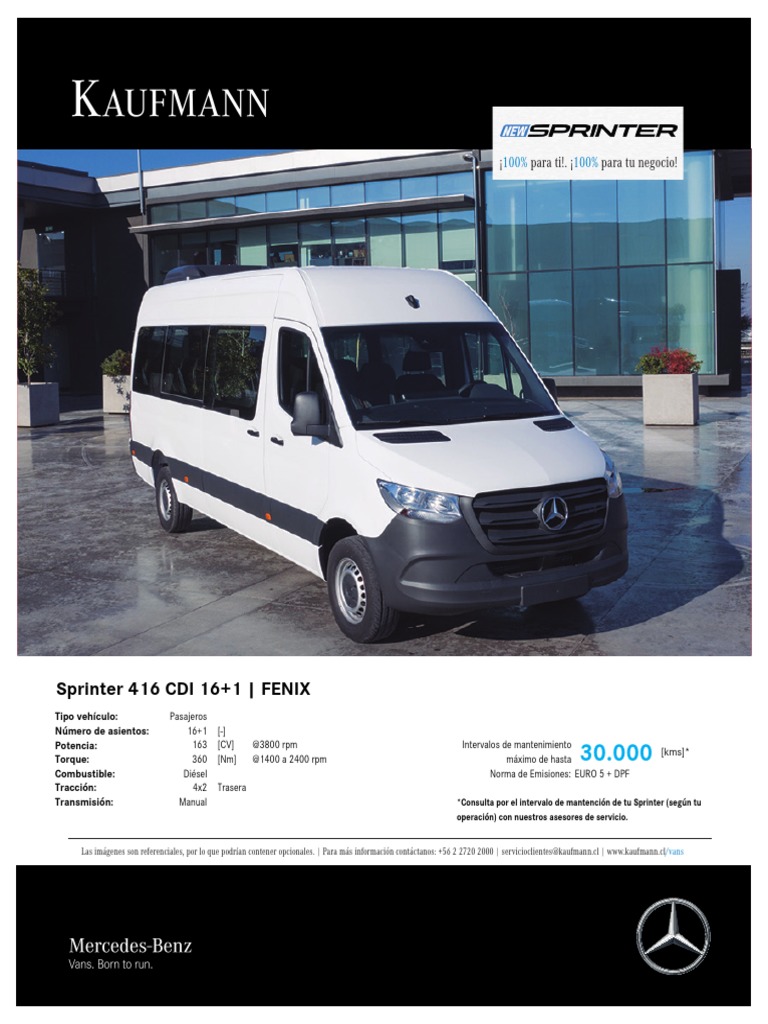 New Sprinter 416 Cdi 161 Fenix | PDF | Turbocompresor | Vehículo de motor