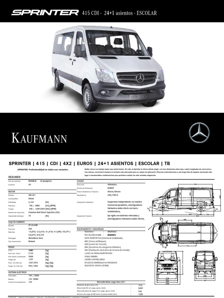 Sprinter 415 Cdi 241 Asientos Escolar TB | PDF | Transmisión (Mecánica ...