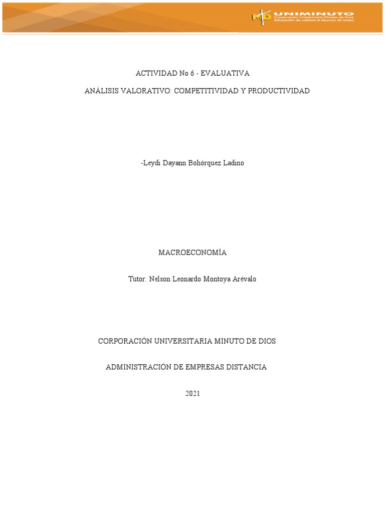 Activida No.6 Analisis Valorativo | PDF