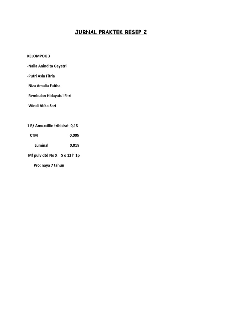 Form Jurnal Resep2 | PDF