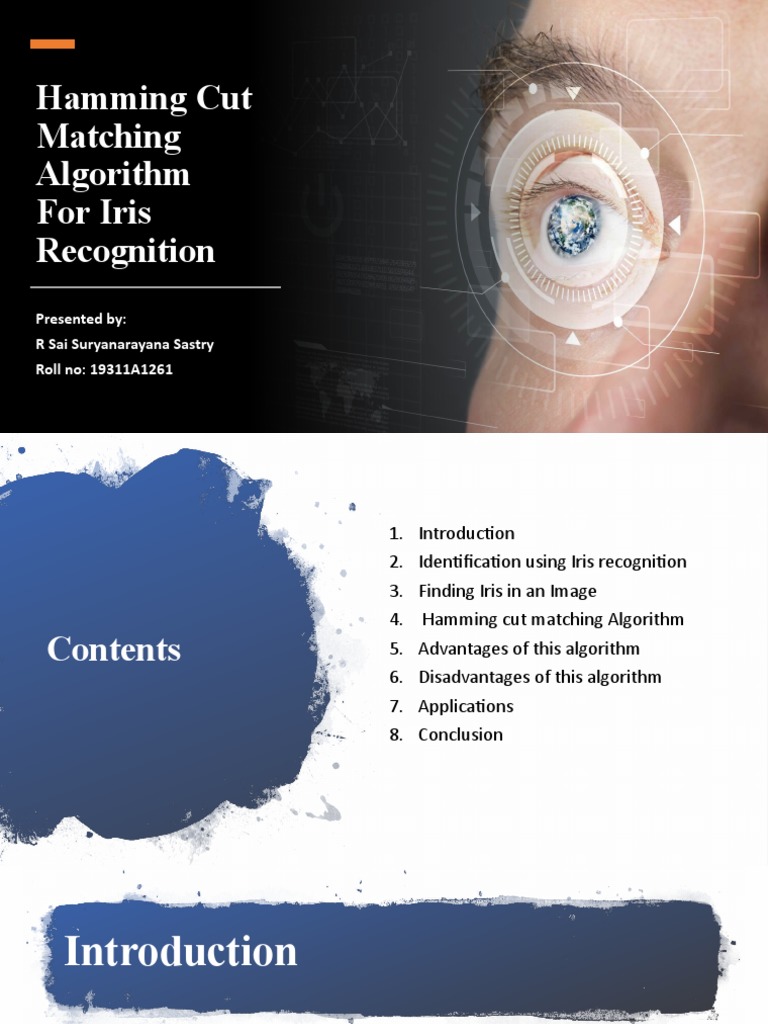 Hamming Cut Algorithm for Iris Recognition | PDF | Biometrics | Computing