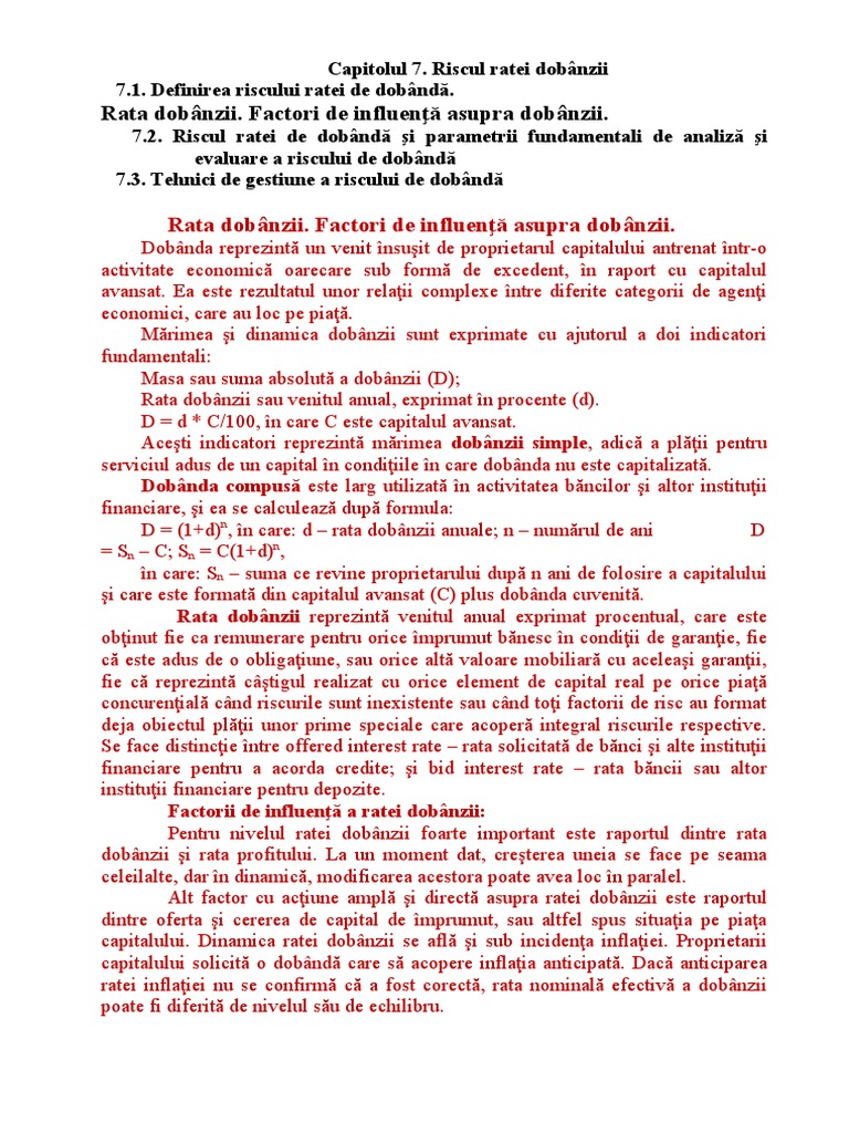 Capitolul 7 - Risk Dob | PDF