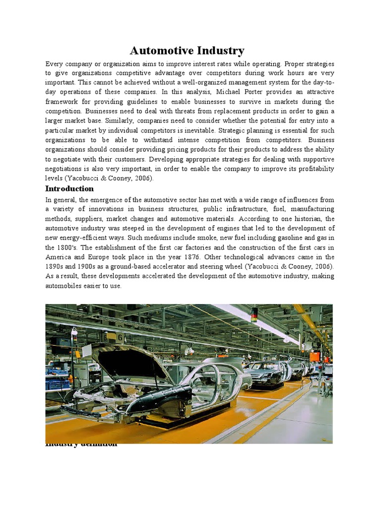 Analyzing the Competitive Forces in the American Automotive Industry ...