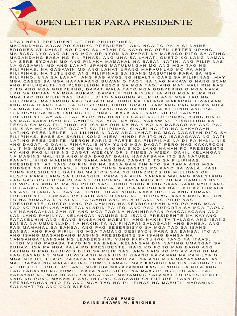 Open Letter To The Next President | PDF