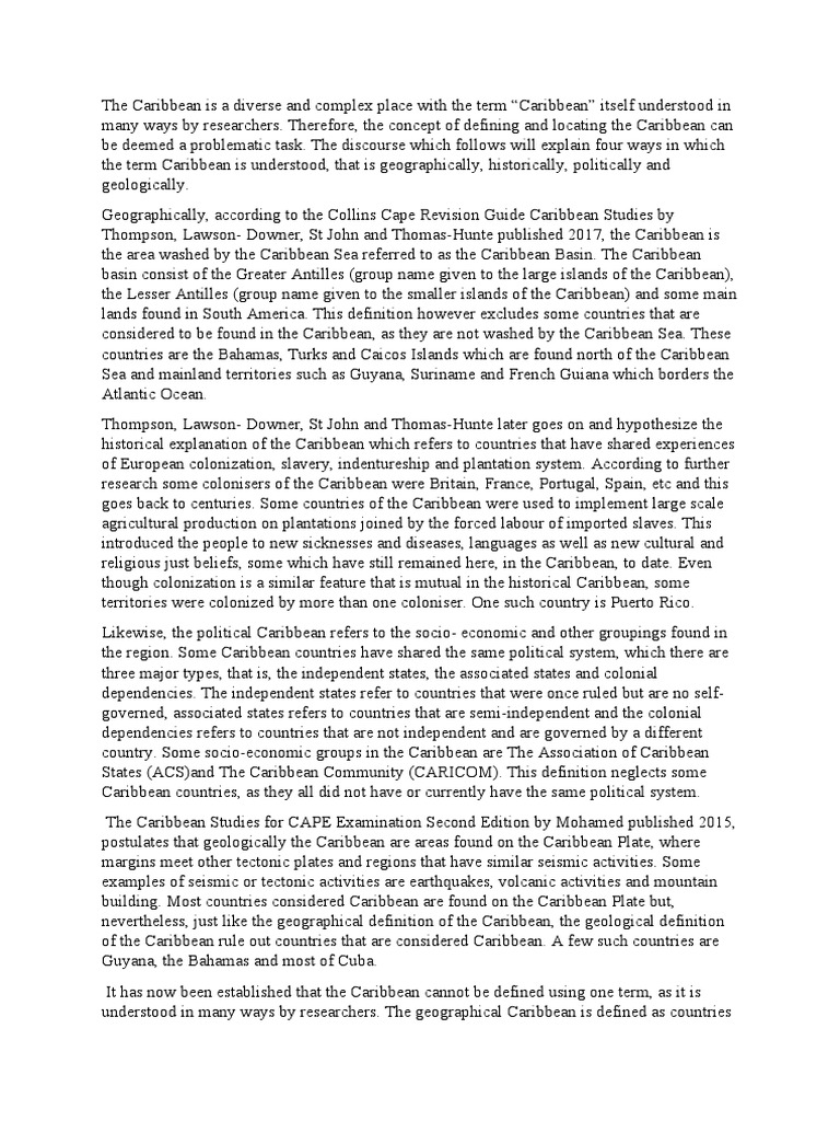Definition of The Caribbean | PDF | Caribbean