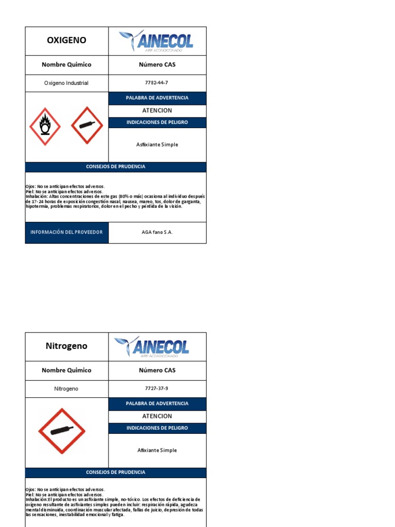 Rotulo Nitrogeno Oxigeno y Acetileno | PDF | Oxígeno | Agua Rotulo Nitrogeno Oxigeno y Acetileno | PDF | Oxígeno | Agua