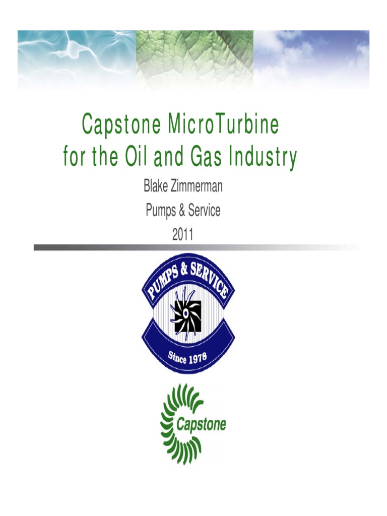 Capstone Microturbine For The Oil and Gas Industry | PDF | Gas Turbine ...