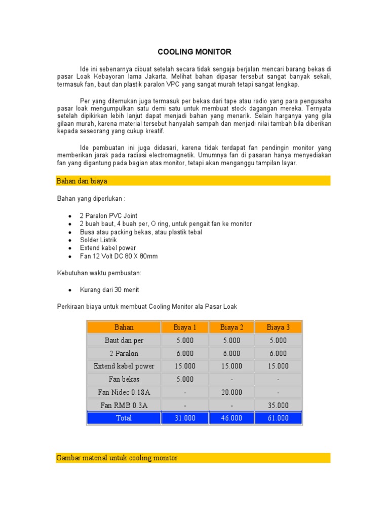 Cooling Monitor | PDF
