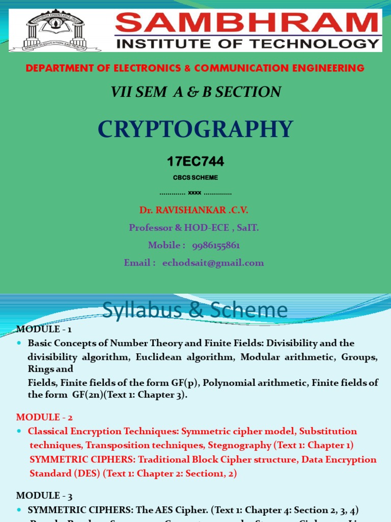 Mod 2 Notes Crypto | PDF | Cryptography | Encryption