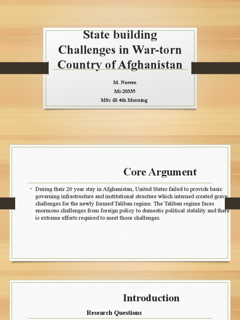 Challenges of Taliban State Building in Afghanistan | PDF | Aids ...