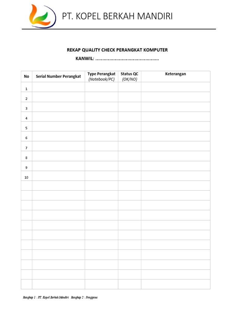 Rekap Quality Check Perangkat Komputer | PDF | Komputer