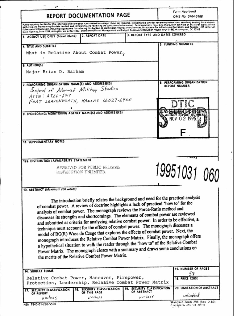 Barham - Relative Combat Power | PDF
