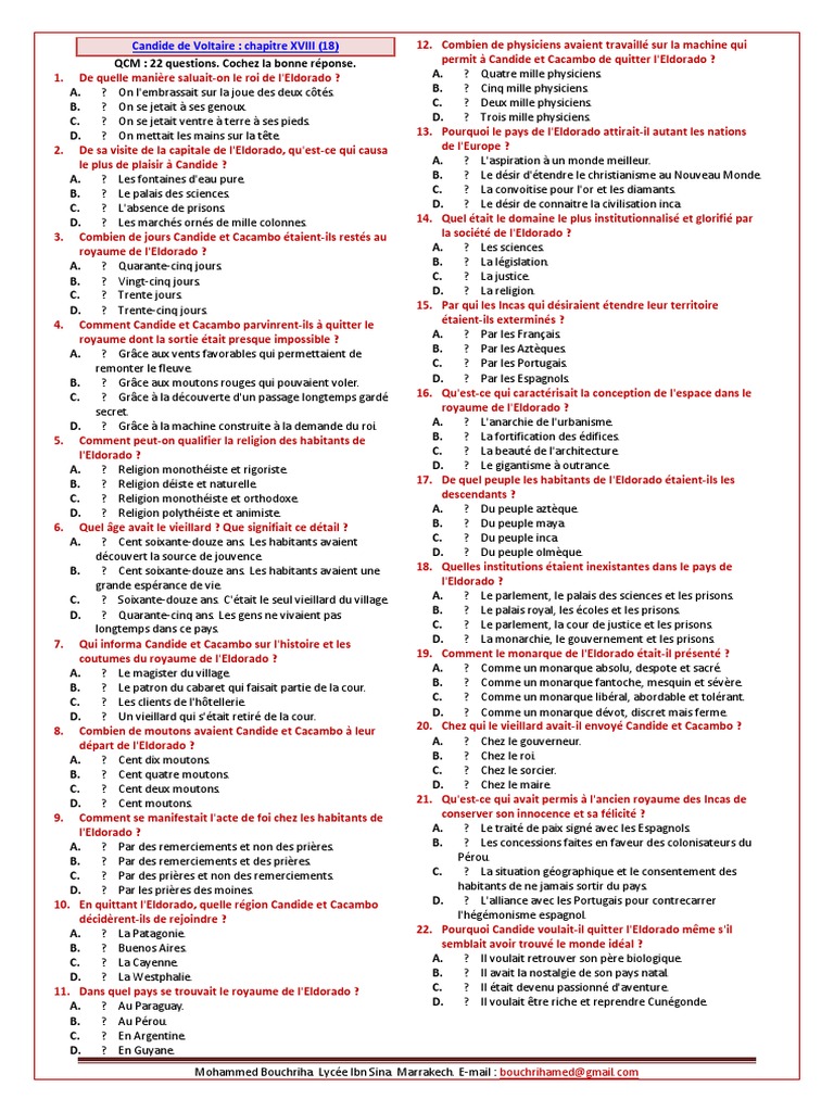 Analyse du Chapitre 18 de Candide | PDF | Candide