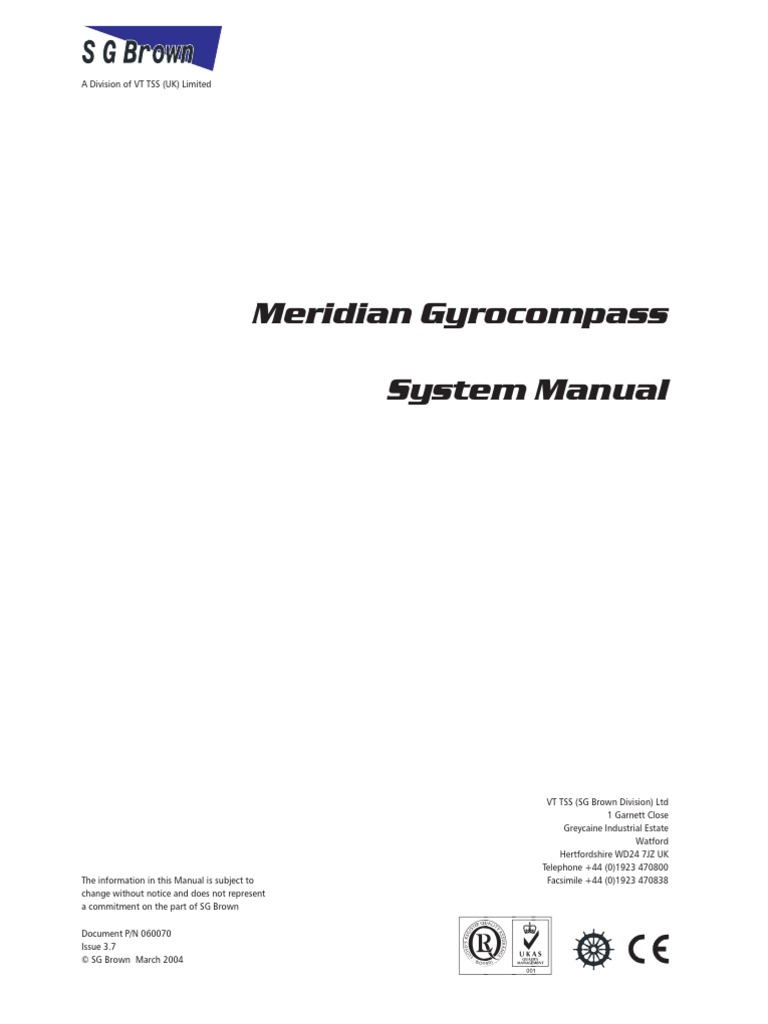 Abcdef: Meridian Gyrocompass System Manual | Download Free PDF ...