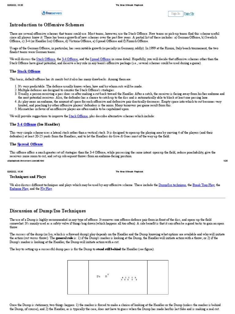 Ultimate Frisbee Offensive Tactics | PDF | Ball Games | Football Codes