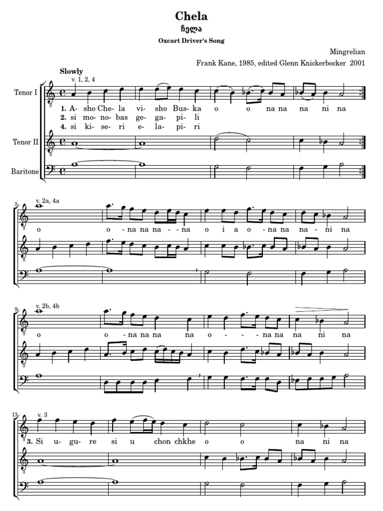 Georgian Sheet Music - Chela | PDF