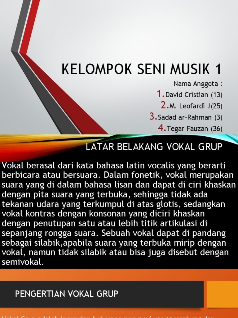Pembagian Peran dalam Vokal Grup | PDF