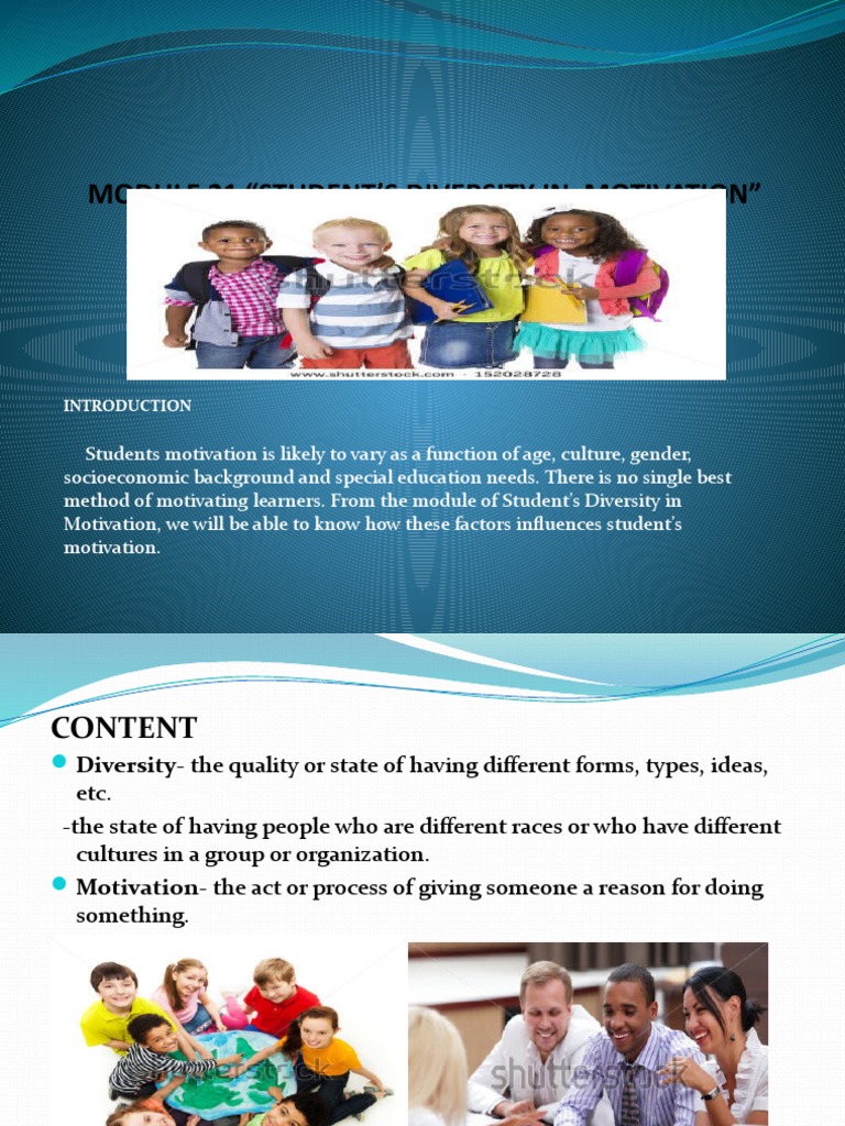 Module 21 "Student'S Diversity in Motivation" | PDF | Motivational | Motivation