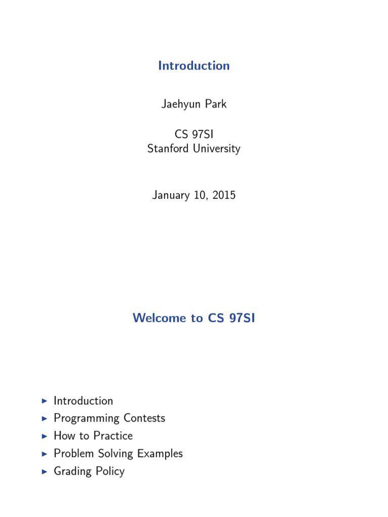 Stanford CS 97SI Programming Guide | PDF | Computer Programming ...