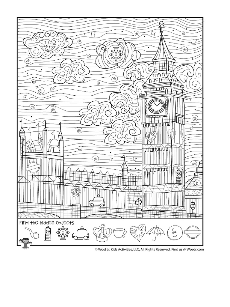 London Big Ben Hidden Activity Page - Woo! Jr. Kids Activities ...