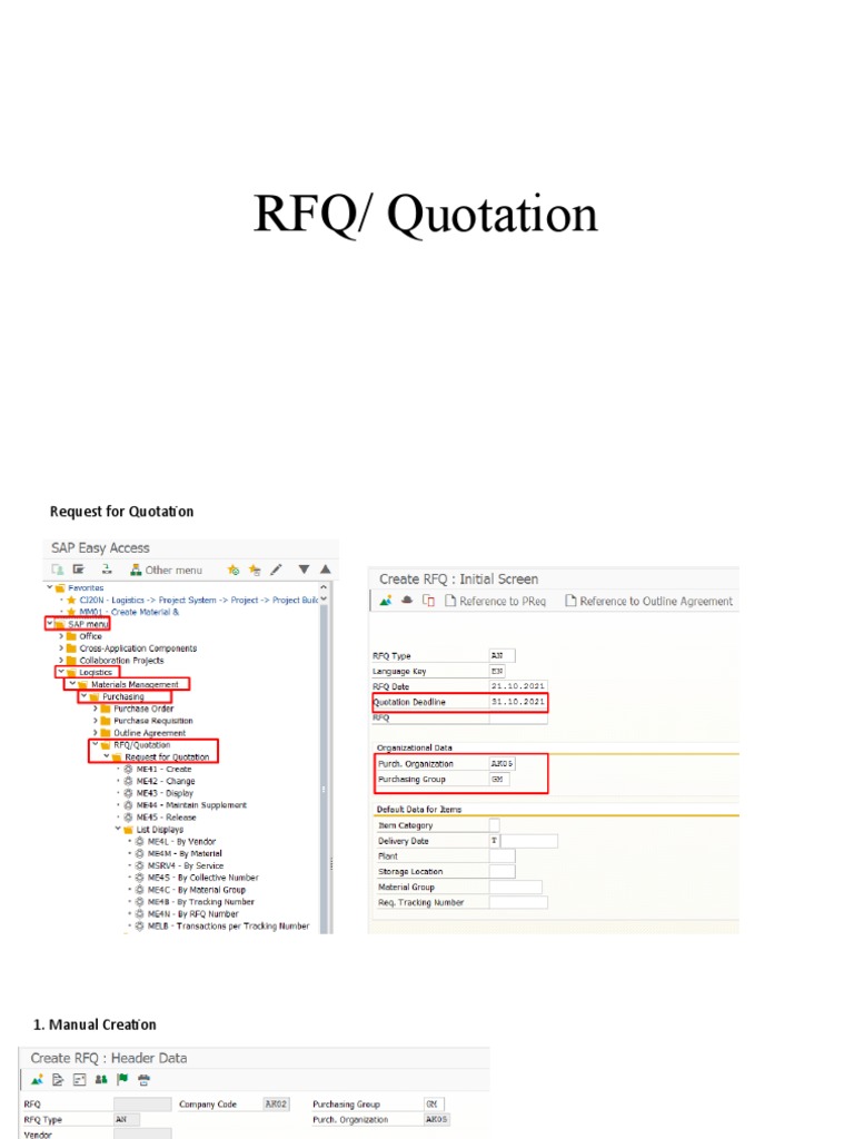 RFQ Process and Purchase Order Guide | PDF | Finance & Money Management