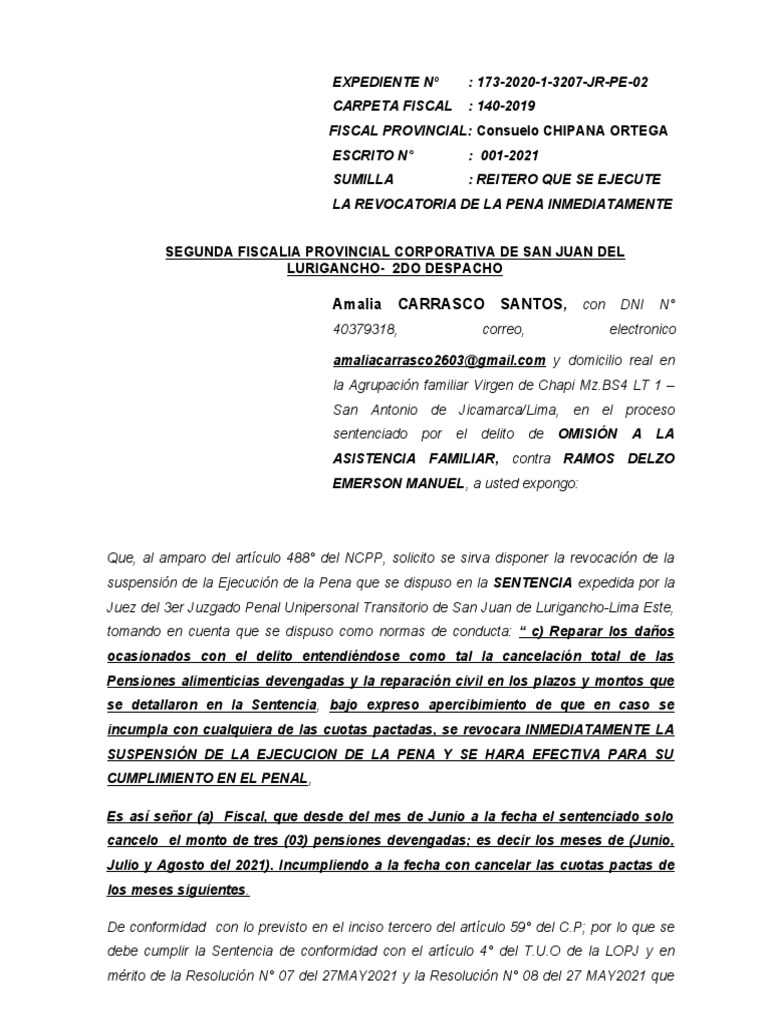 Se Ejecute La Revocacion de Sentencia Inmediatamente | PDF ...