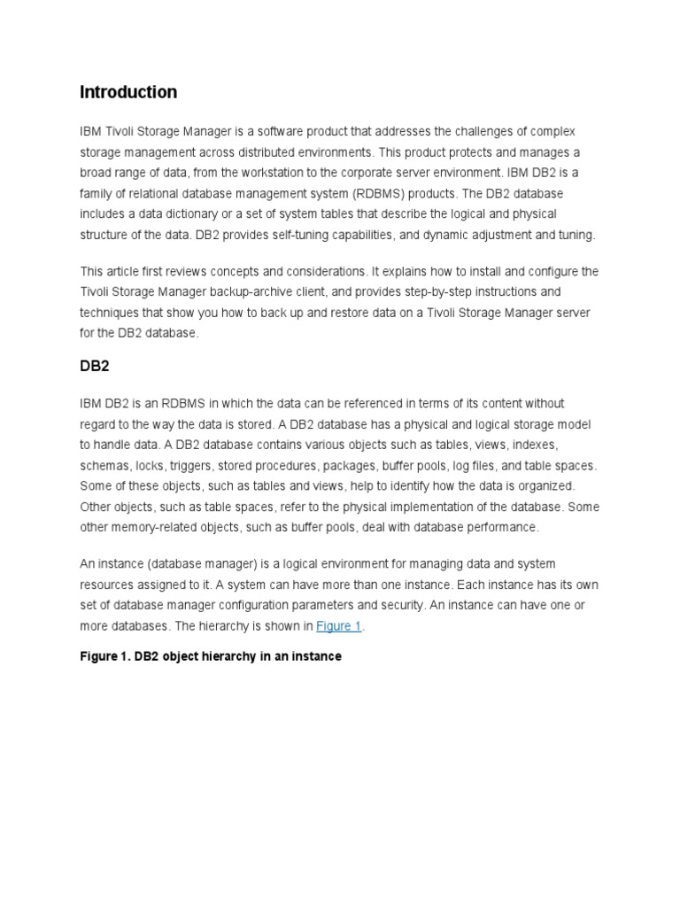 Use Tivoli Storage Manager To Back Up and Recover A DB2 Database | PDF | Databases | Computer ...