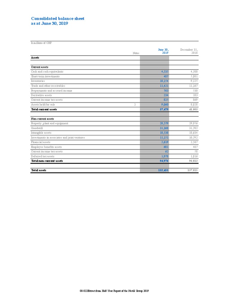 2019 Half Year Balance Sheet | PDF | Balance Sheet | Equity (Finance)