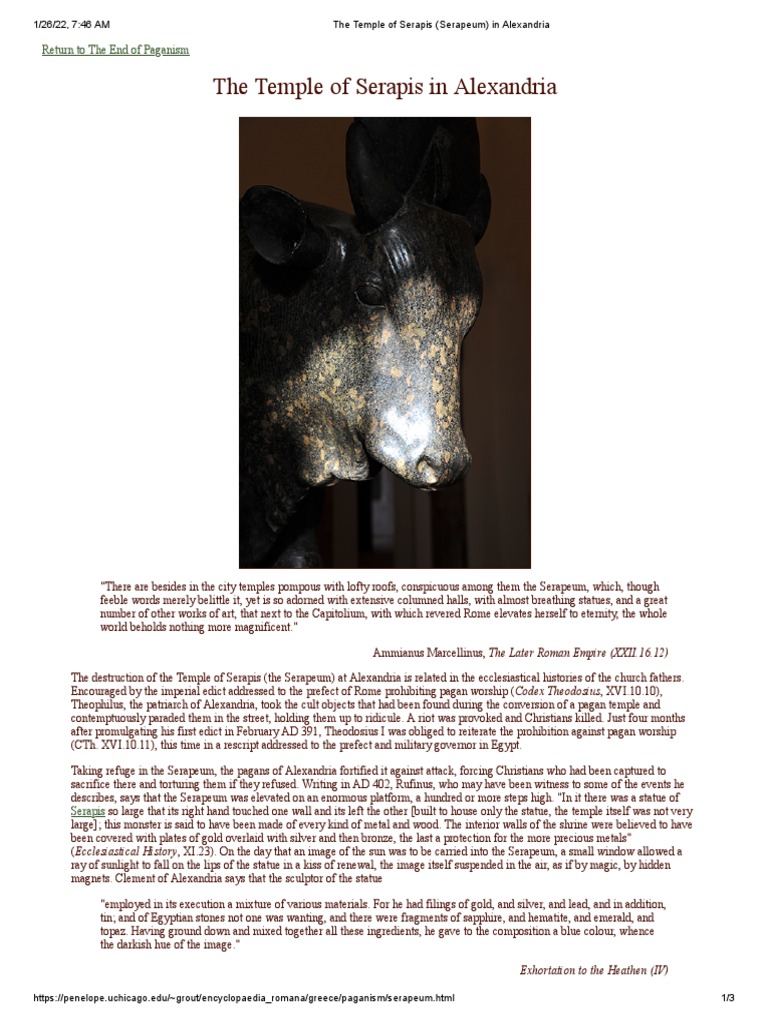 The Temple of Serapis in Alexandria | PDF