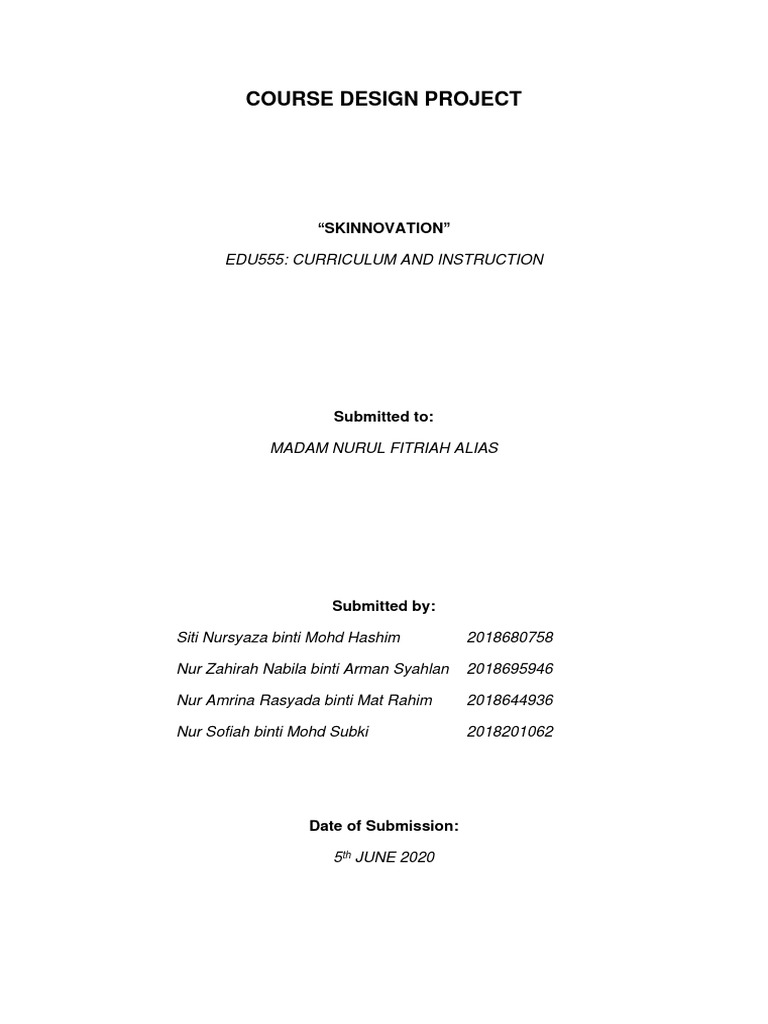 EDU555 CDP Finalised | PDF | Skin Care | Adolescence