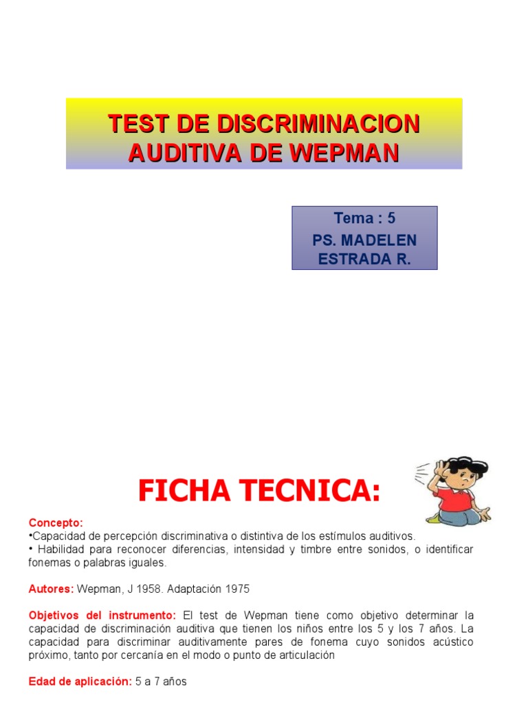 Wepman | PDF | Percepción | Aquisición de idioma