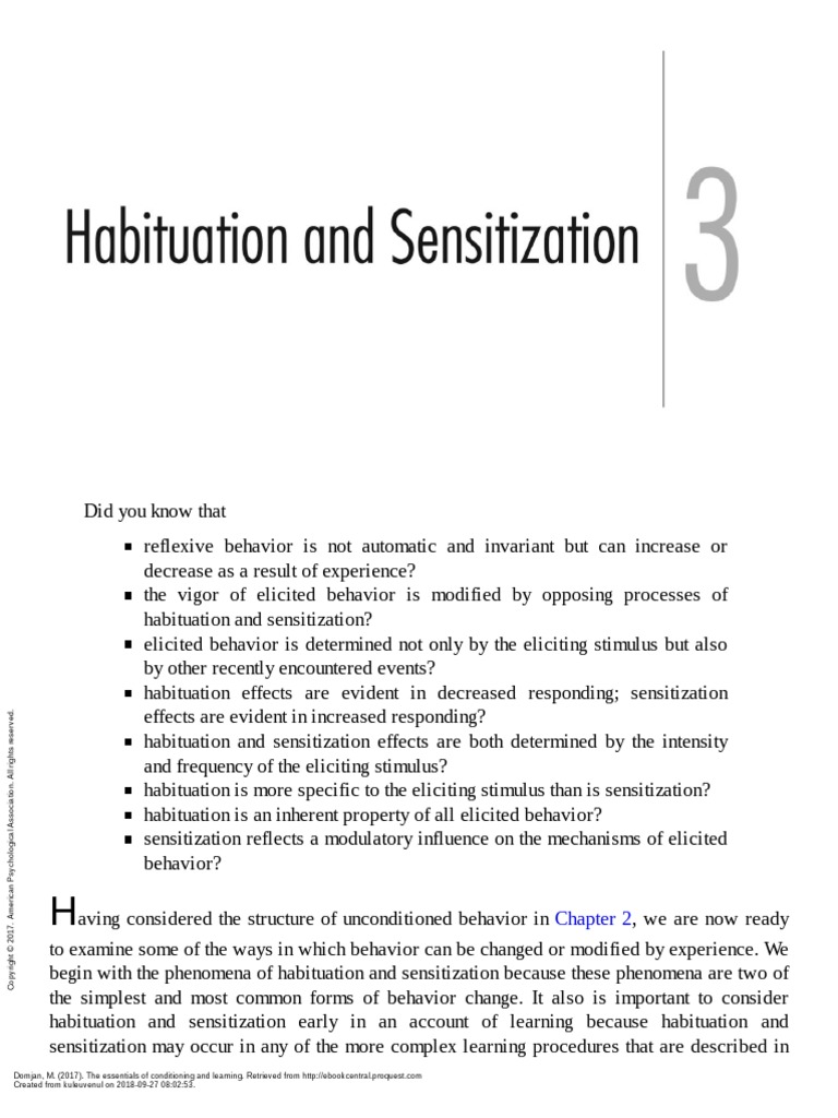 Capítulo 3 Habituation and Sensitization | PDF | Learning | Classical ...