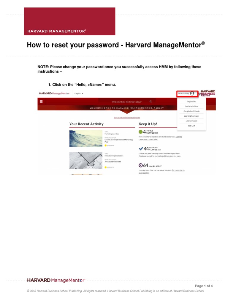 HMM Reset Password Instructions - Cleaned | PDF