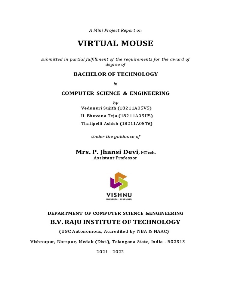 Virtual Mouse Project Report Summary | PDF | Cursor (User Interface ...