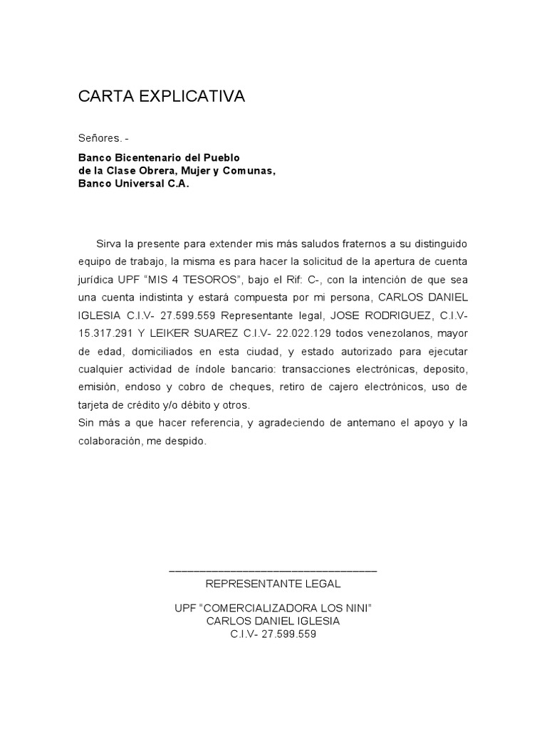 Carta Explicativa | PDF